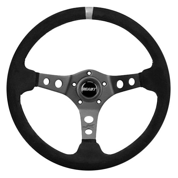 Grant® - 3-Spoke Racing Black Suede Steering Wheel with Marker on Top