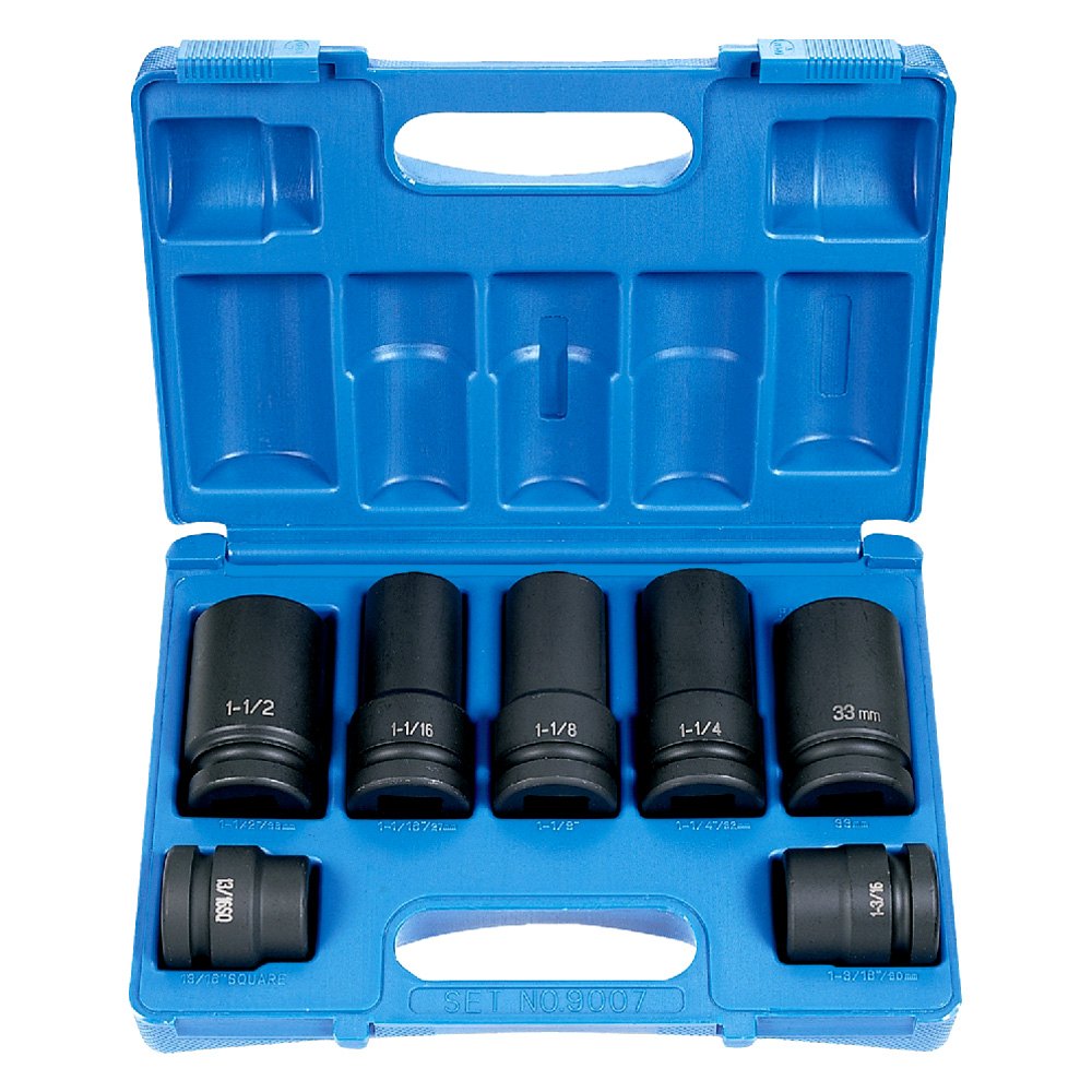 Grey Pneumatic® 9007 - 7-piece Standard and Deep Length Impact Socket Set