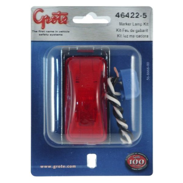 Grote® 464225 - 3" Red Rectangular Bracket Mount Clearance Marker Light