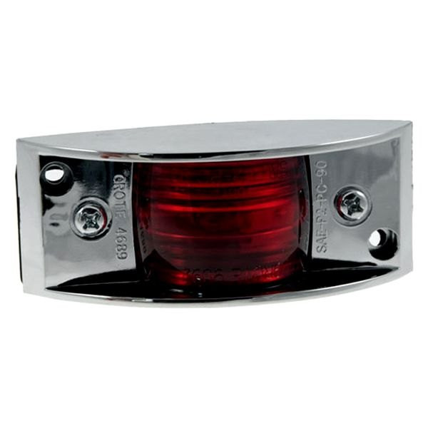 Grote® 46892 - Chrome-Armored Red Screw Mount Clearance Marker Light
