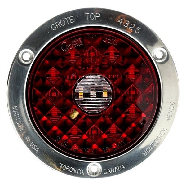 Grote® 55202 - 4" Red Round Screw Mount LED Combination Tail Light with ...