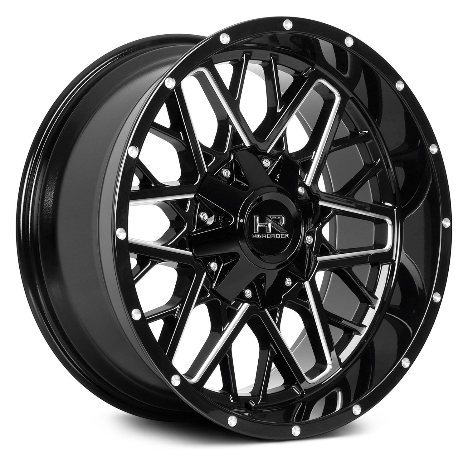 HARDROCK OFFROAD® H714 BOMBER Wheels - Gloss Black with Milled Accents Rims
