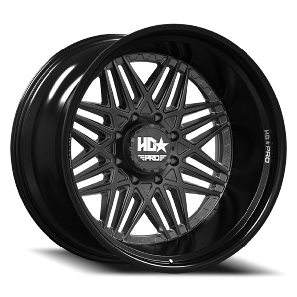 HD PRO® LHD PRO 4 Wheels - Matte Black with Gloss Black Lip Rims