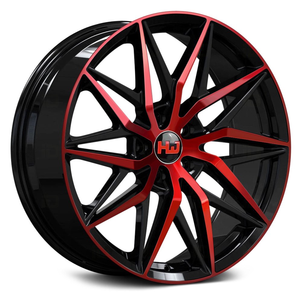 HEMI WHEELS® HM6 Wheels - Gloss Black with Red Face Rims