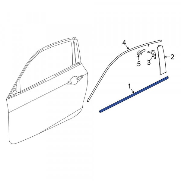 Honda OE 72410TBGA01 - Front Right Door Belt Molding