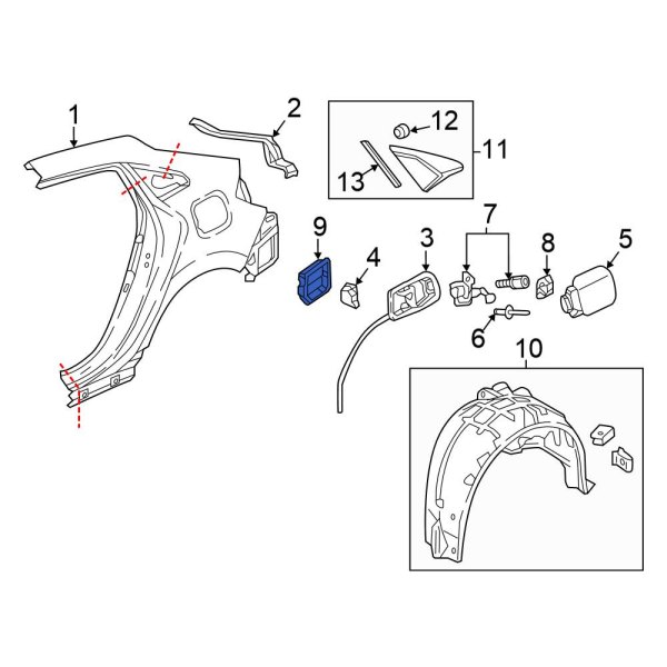 Honda OE 75450TRNH02 - Rear Quarter Panel Vent