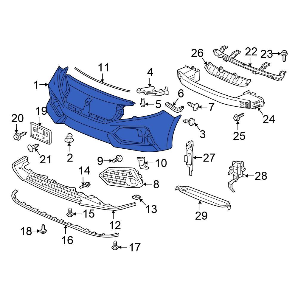 Honda OE 04711TBFA01ZZ - Front Bumper Cover