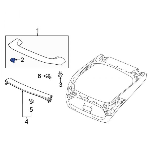 Honda OE 91513T6A003 - Liftgate Hinge Cover Clip