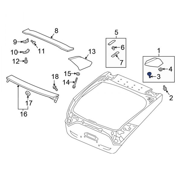 Honda OE 91513T6A003 - Liftgate Hinge Cover Clip