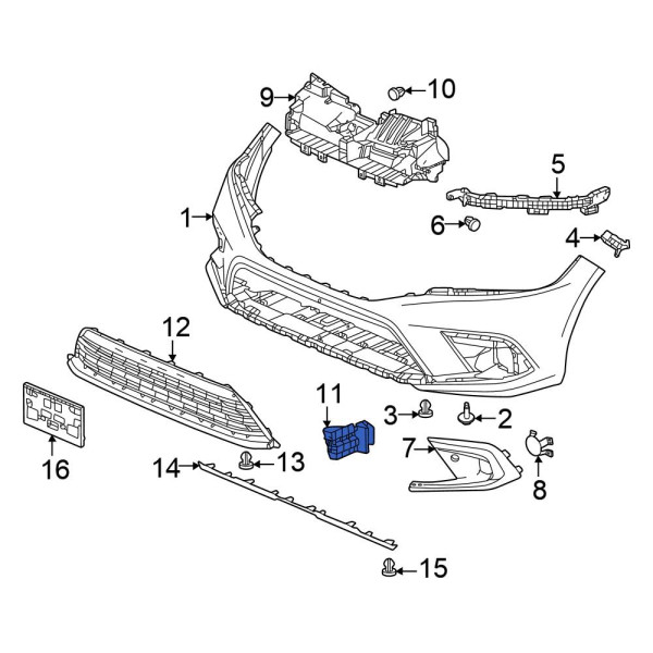 Honda OE 71321T43A00 - Front Upper Radiator Support Air Duct