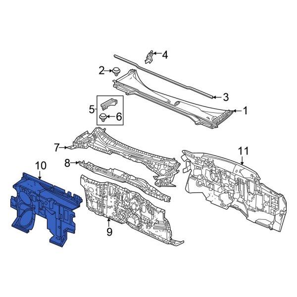 Honda OE 74251T39A01 - Front Outer Engine Compartment Insulation