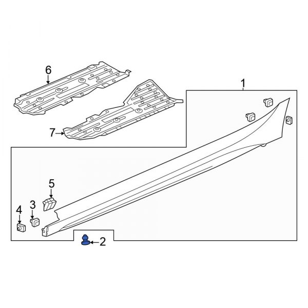 Honda OE 91501T20A01 - Rocker Panel Molding Clip