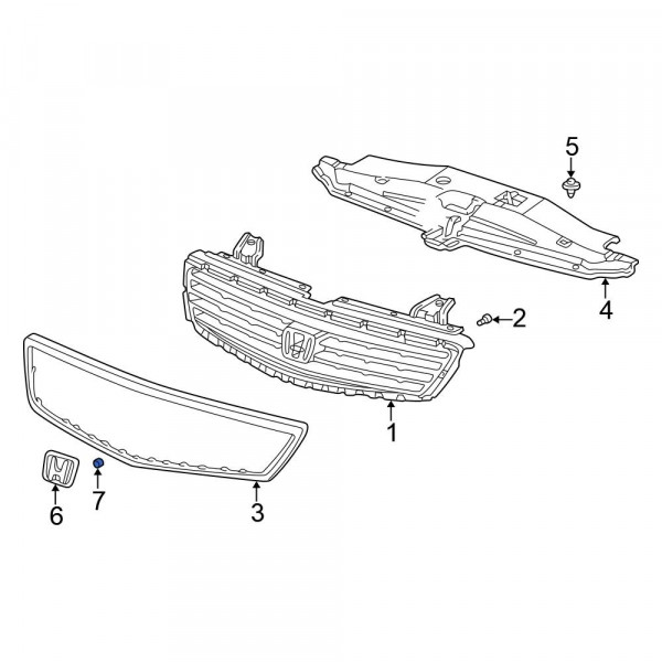 Honda OE 90301ST0003 - Grille Emblem Nut