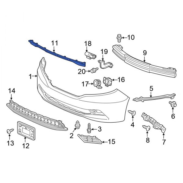 Honda OE 71110TK8A00 - Front Valance Panel