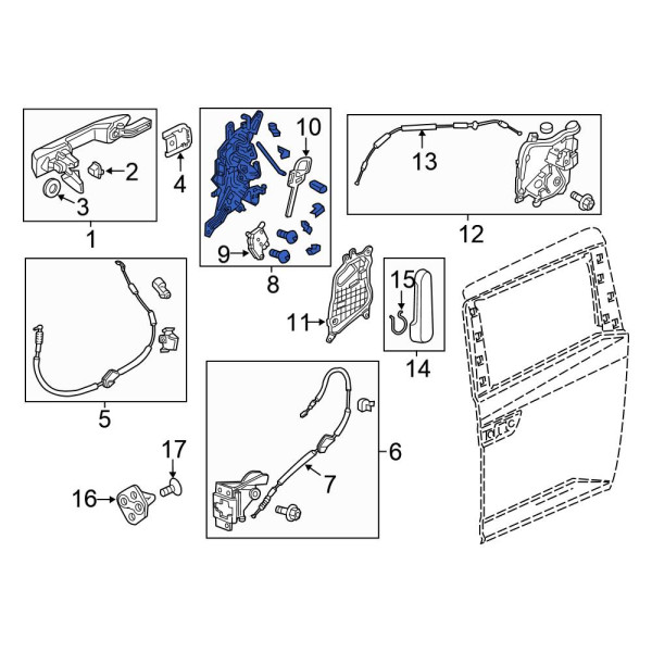 Honda OE 72576TK8A01 - Left Sliding Door Lock Actuator