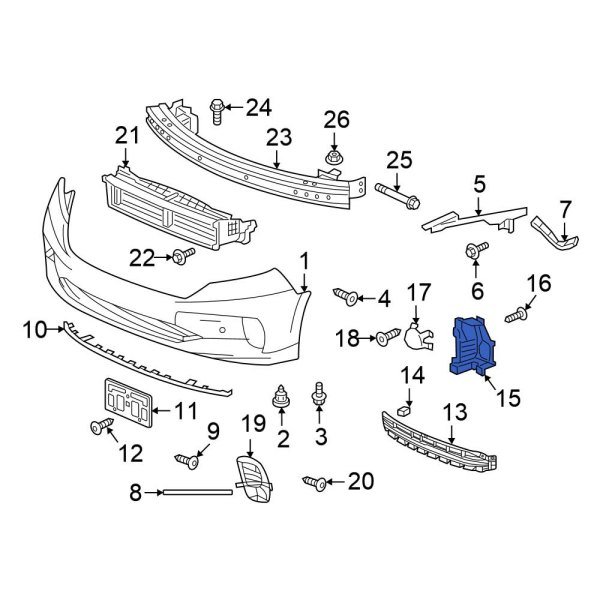Honda OE 71104THRA50 - Front Right Fog Light Housing
