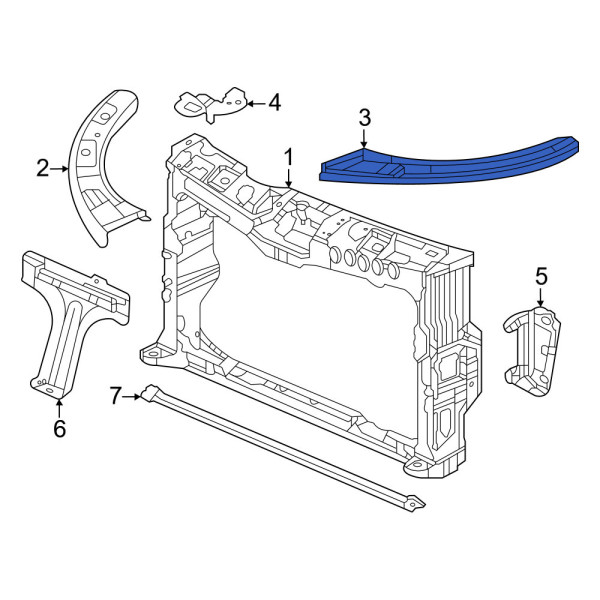 Honda OE 71465T20A00 - Front Left Radiator Support Side Panel