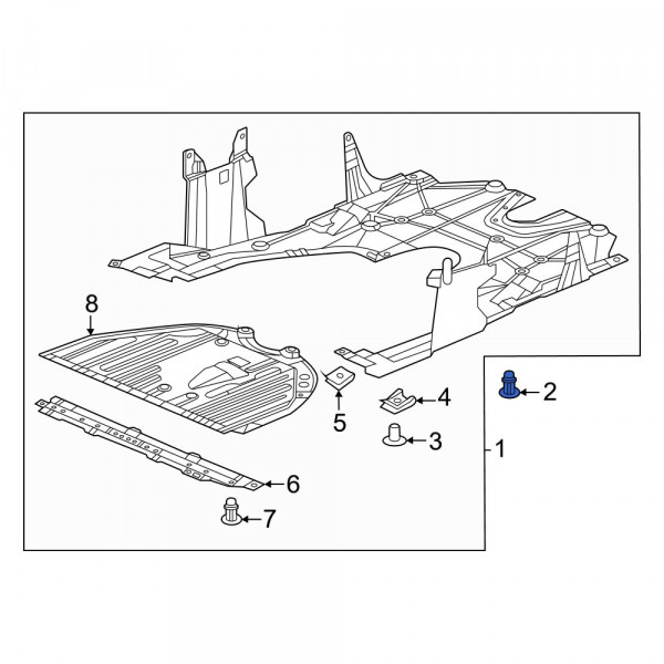 Honda OE 90673TY2A01 - Radiator Support Splash Shield Clip