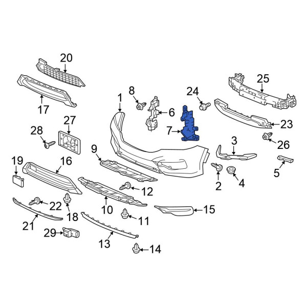 Honda OE 71118T2FA50 - Front Left Upper Radiator Support Air Duct