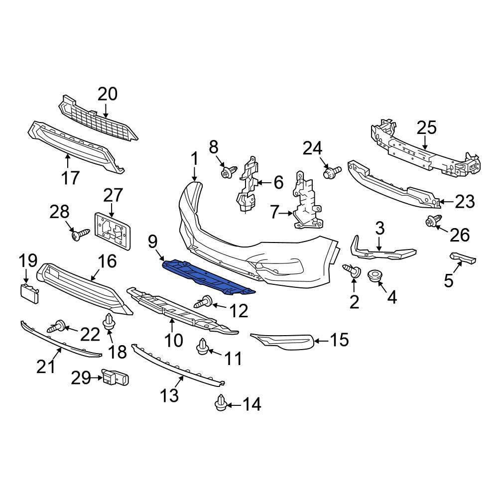 Honda OE 71107T2FA50 - Front Lower Radiator Support Air Duct