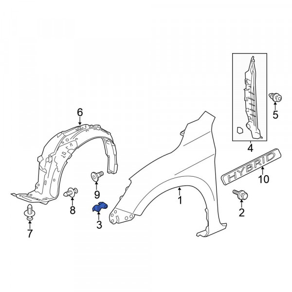 Honda OE 60262T2AA00ZZ - Left Fender Bracket