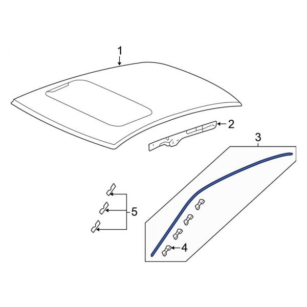 Honda OE 73163T2AA01 - Left Roof Drip Molding