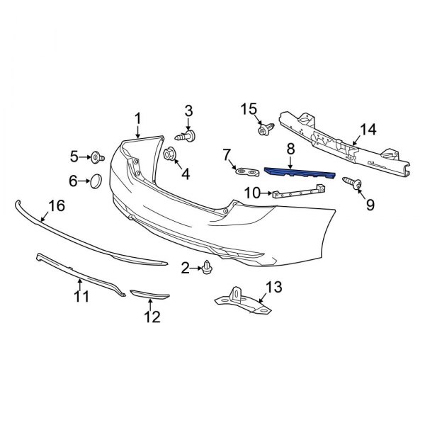 Honda OE 71593T2AA01 - Right Bumper Cover Spacer