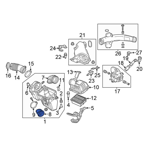 Honda OE 172515A2A00 - Engine Air Intake Hose Adapter