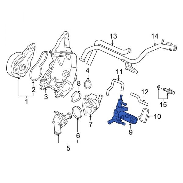 Honda OE 19350PRBA00 - Engine Coolant Outlet Flange