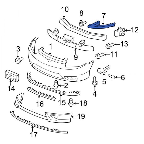 Honda OE 71190SNAA00 - Front Left Bumper Cover Bracket