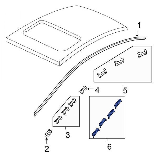 Honda OE 91570SJD003 - Roof Molding Clip