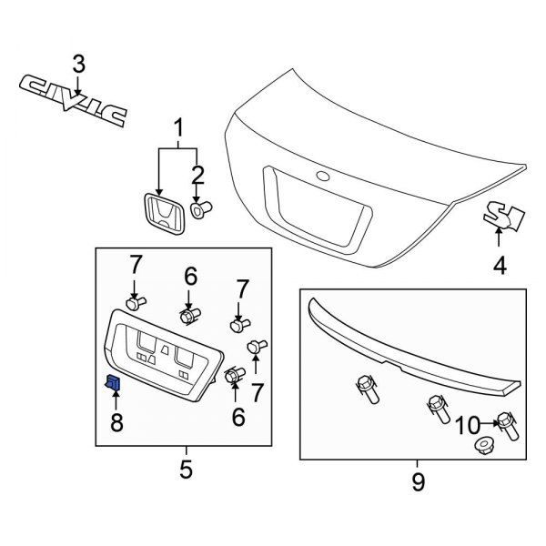 Honda OE 33105S5NC01 - Headlight Mounting Nut