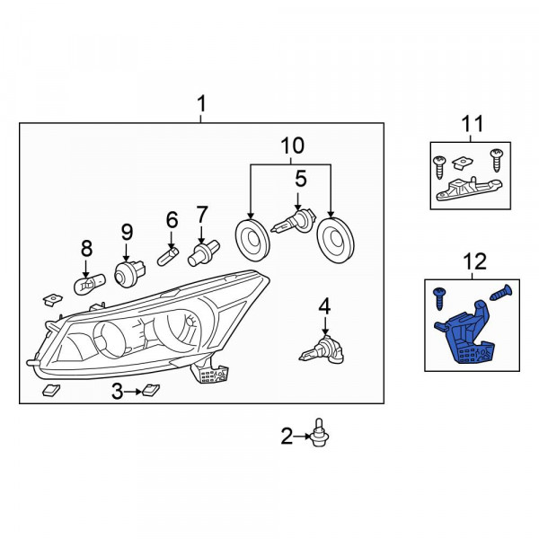 Honda OE 06100TA0A11 - Right Outer Headlight Bracket