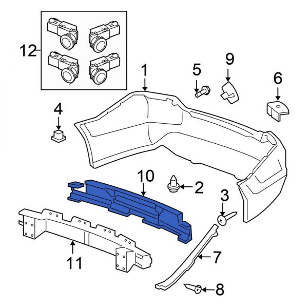 Honda OE 71570TA0A00 - Rear Bumper Impact Absorber