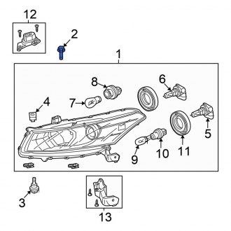 Honda Ridgeline Headlight Components | Brackets, Adapters — CARiD.com