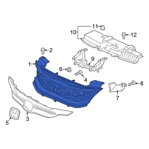 Honda OE 71121T3LA51 - Front Upper Grille