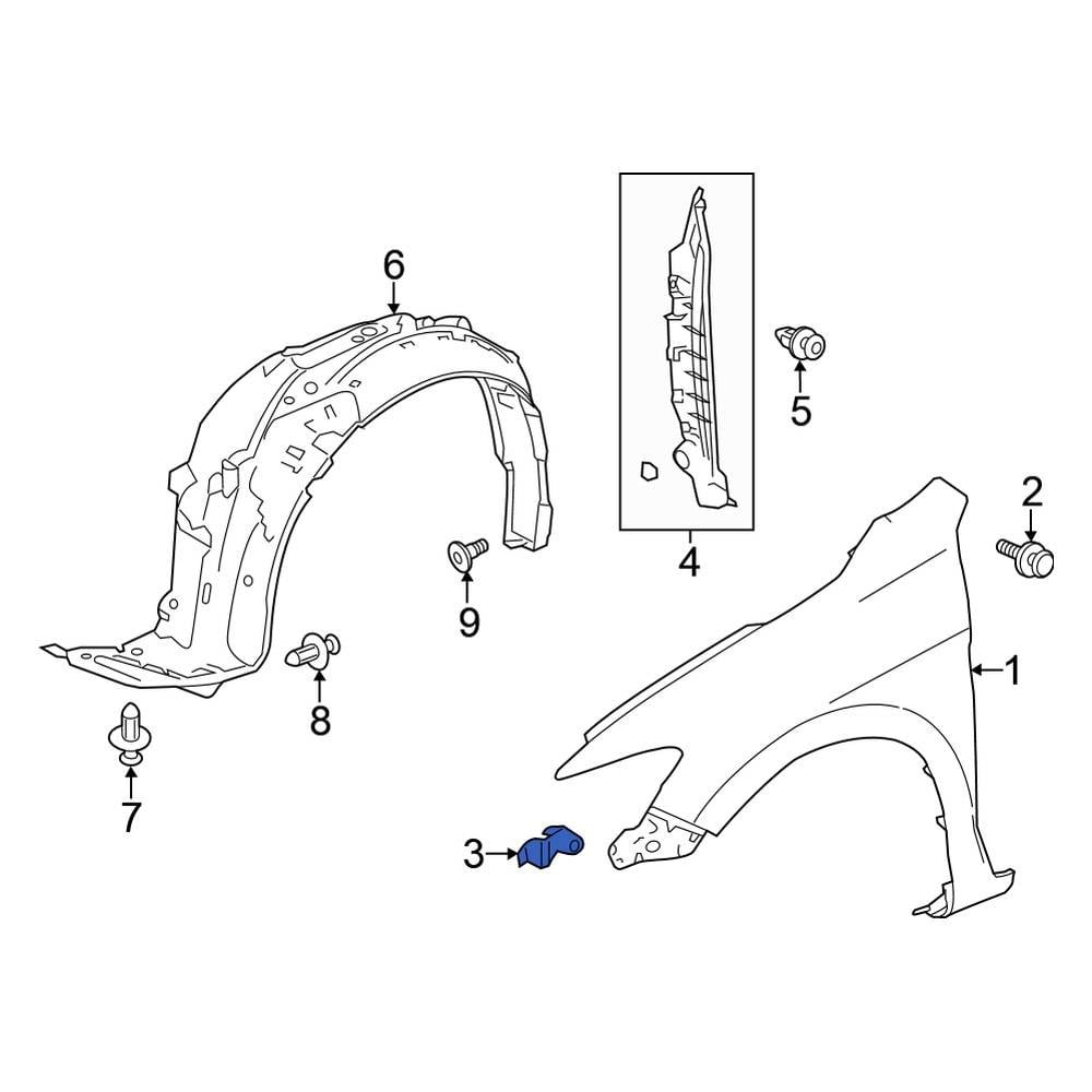 Honda OE 60262T2AA00ZZ - Left Fender Bracket