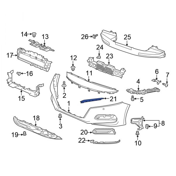 Honda OE 71119TVAA00 - Front Left Upper Bumper Trim