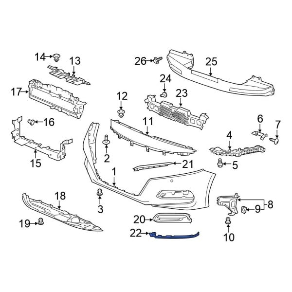Honda OE 71519TVAA10 - Rear Left Lower Bumper Trim