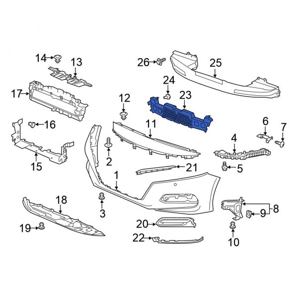 Honda OE 71311TVAA00 - Front Bumper Impact Absorber