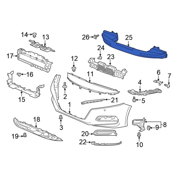 Honda OE 71130TVAA00 - Front Bumper Impact Bar