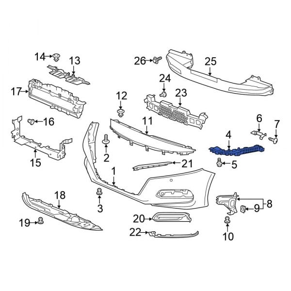Honda OE 71140TVAA00 - Front Right Upper Bumper Cover Support Rail
