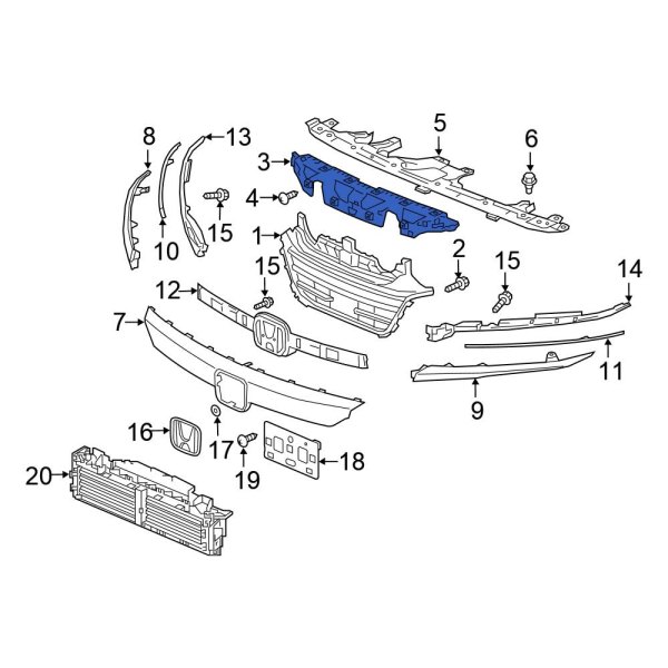 Honda OE 71112TVAA00 - Front Grille Molding