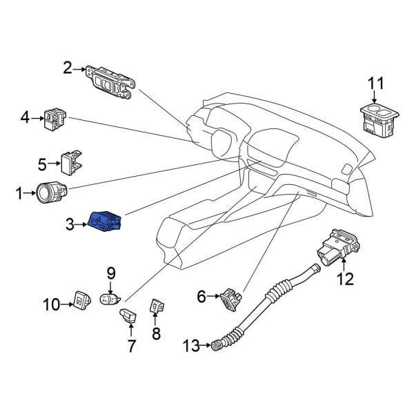 Honda OE 35510TVAA02 - Hazard Warning Switch