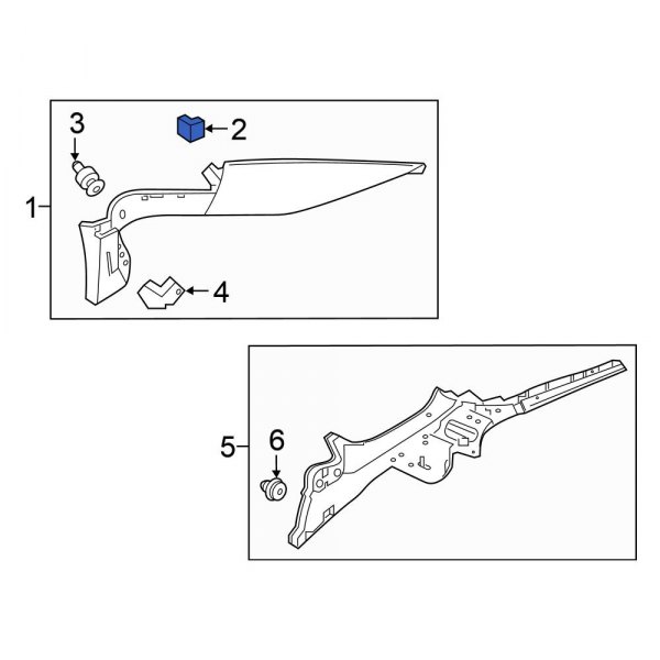Honda OE 91561TVAA01 - Body B-Pillar Trim Panel Clip