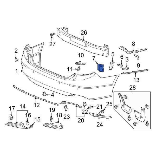 Honda OE 71576TVAA00 - Rear Left Bumper Impact Absorber