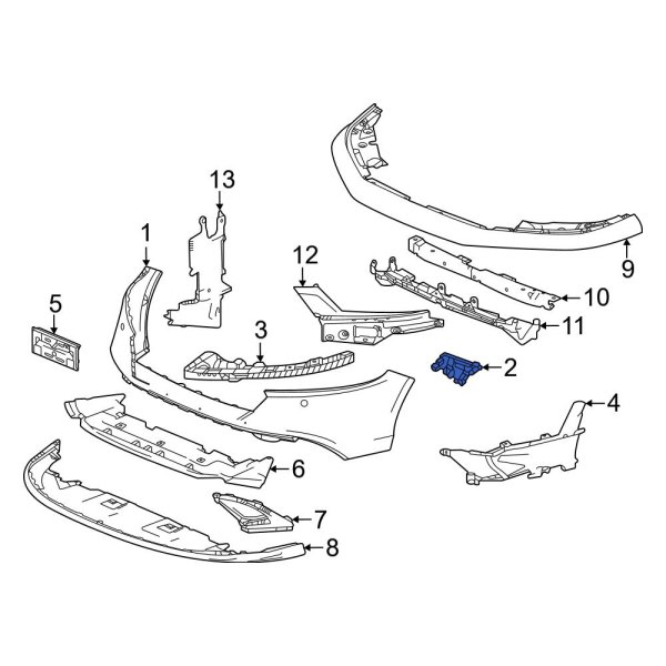 Honda OE 7123030AA01 - Front Right Bumper Cover Spacer
