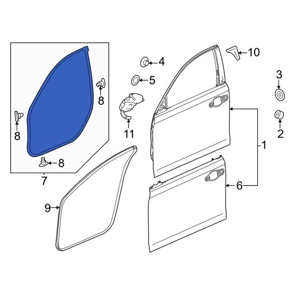 Honda OE 72350TVAA01 - Front Left Outer Door Seal