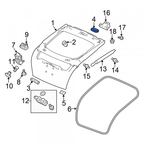 Honda OE 90615S5A003 - Liftgate Grommet