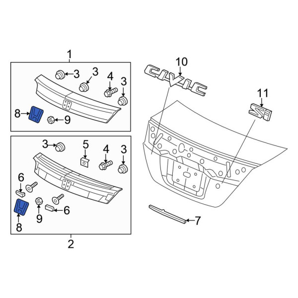 Honda OE 75700TR0000 - Front Grille Emblem